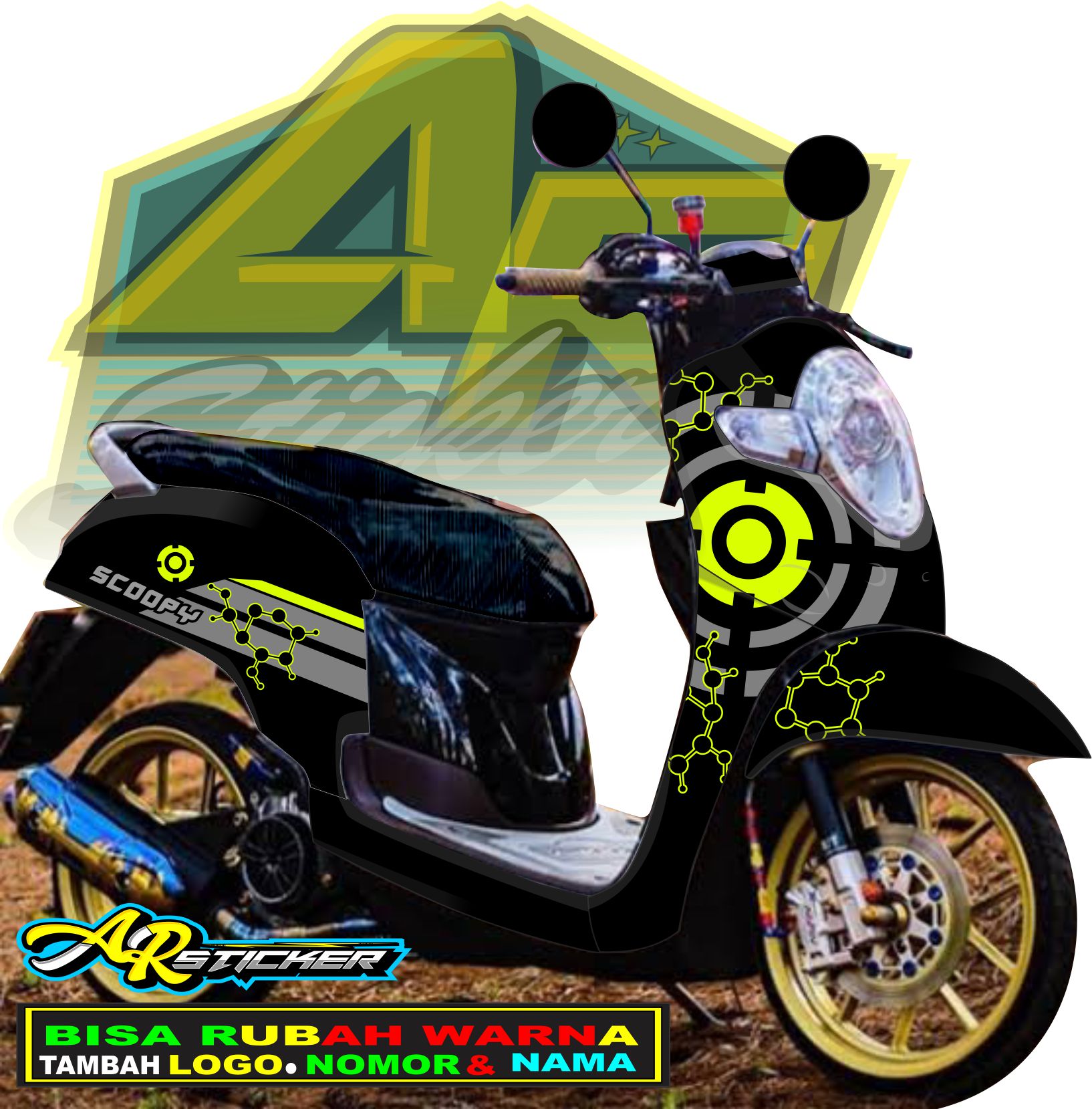 Decal scoopy Stiker Scoopy full body Full Blok Decal Scopy Dekal Decal ...