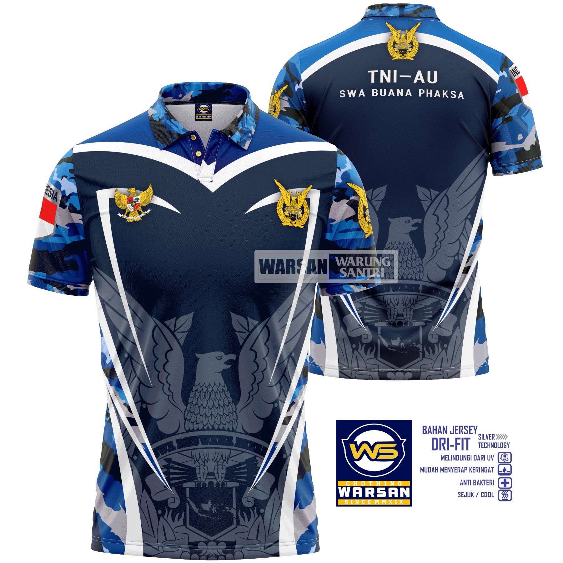 Kaos Polo TNI Angkatan Udara / WanGki TNI AU / Kaos Kerah Angkatan ...
