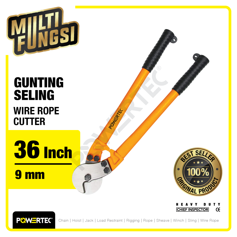 POWERTEC Wire Rope Cutter / Gunting Kawat Seling 36" 9mm | Lazada Indonesia