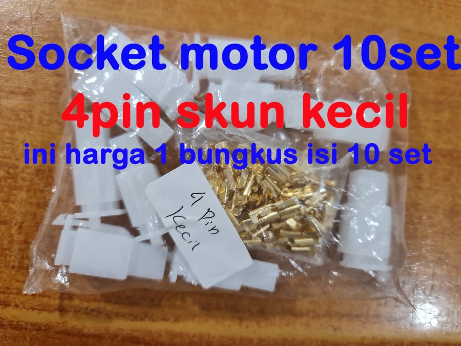 Socket motor 4 pin kecil 10 set/ connector skun mobil soket / konektor ...