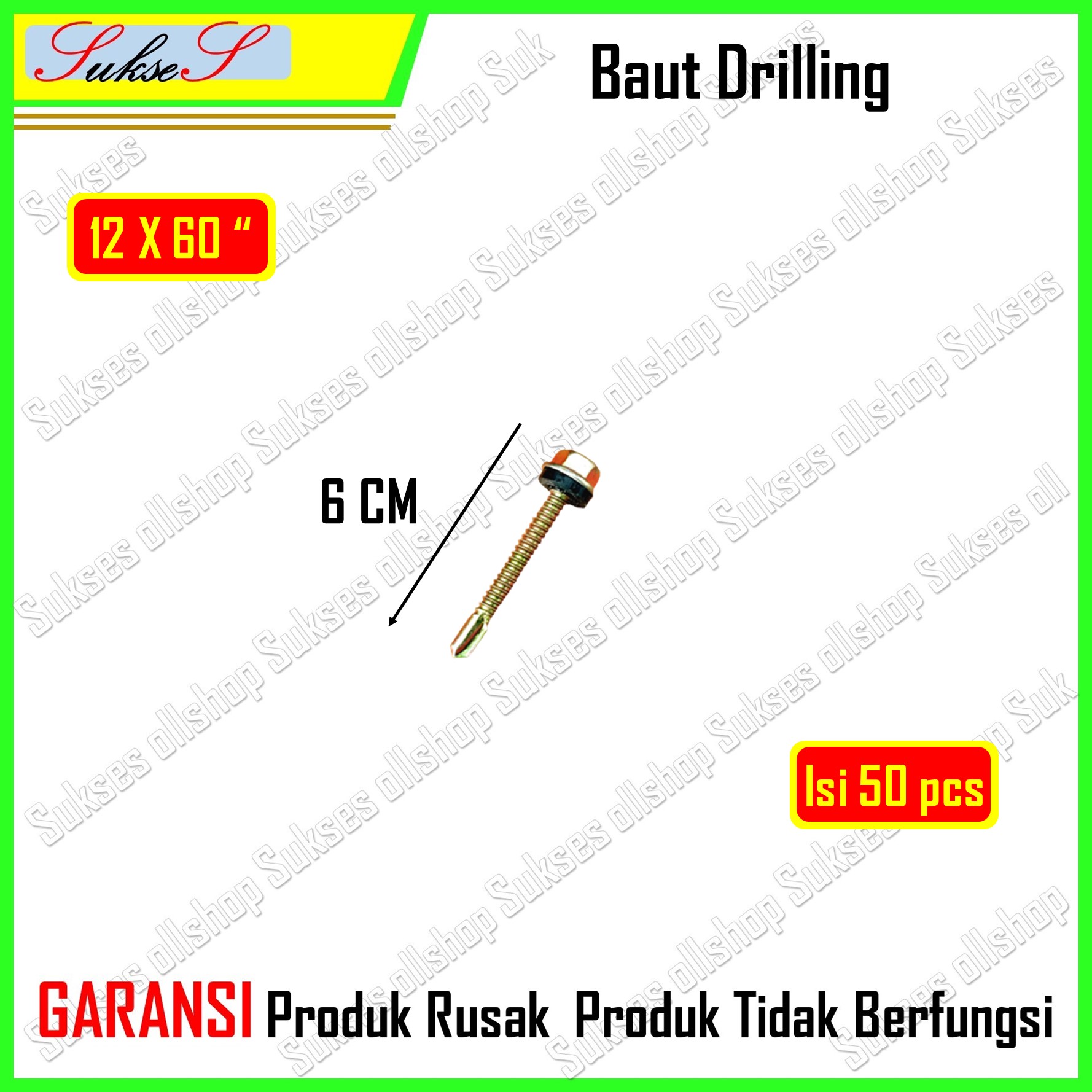 Baut Drilling Baja Ringan Roofing Rooping Sekrup Skrup Driling Anti ...