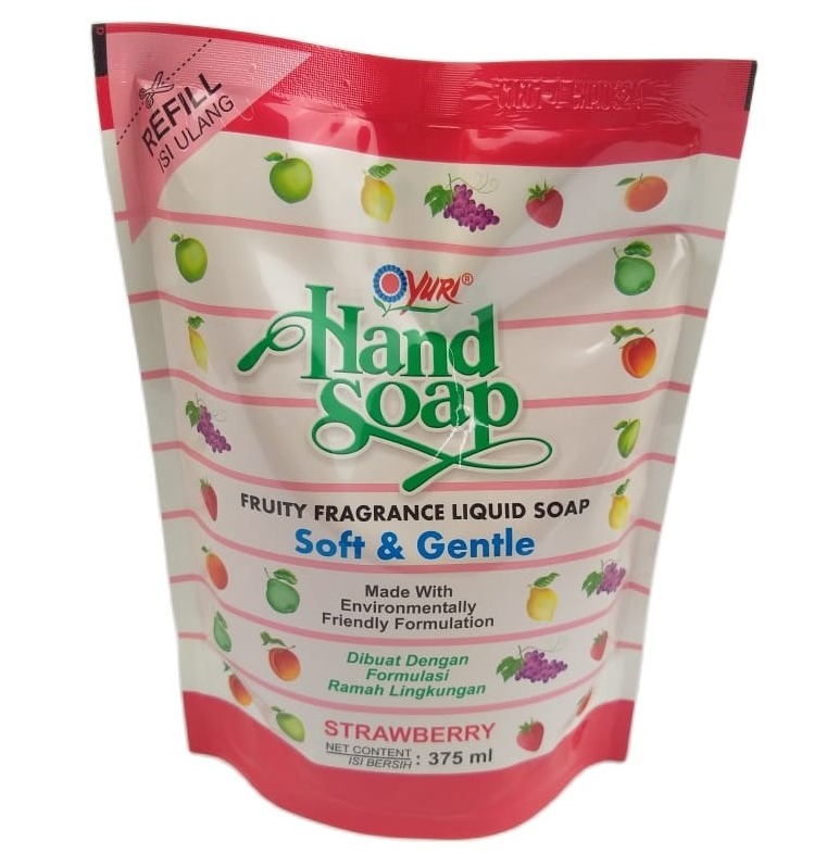 Yuri Hand Soap/ Soft & Gentle/ Sabun Cuci Tangan Strawberry/ 375ml ...