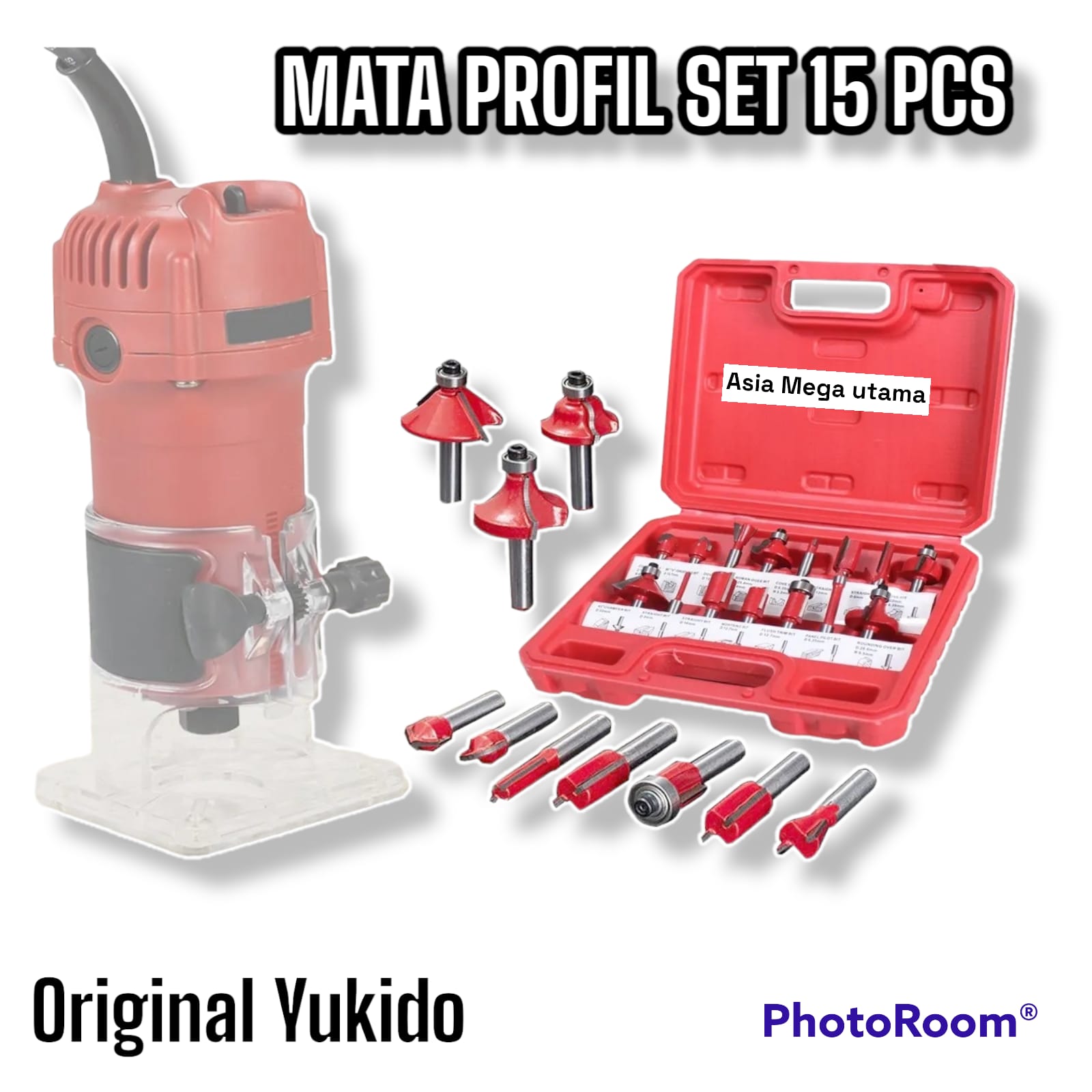 BIG PROMO !! Mata Router Trimmer Kayu 6mm 15 Pcs YUKIDO Mata Mesin ...