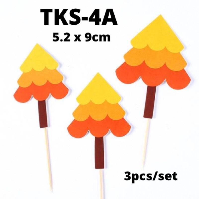 TKS1 - Hiasan Tusukan Kue Cake Topper Kertas Karton Daun Pohon | Lazada ...