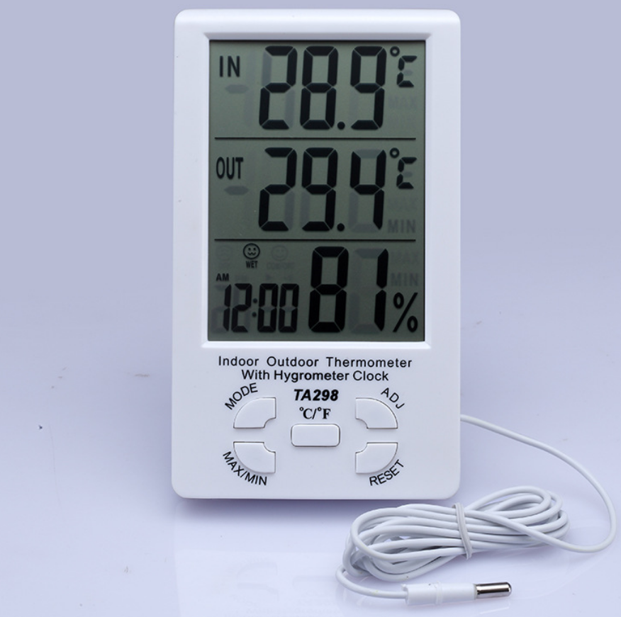 Thermometer Hygrometer Digital Higrometer Termometer Ruangan Clock ...