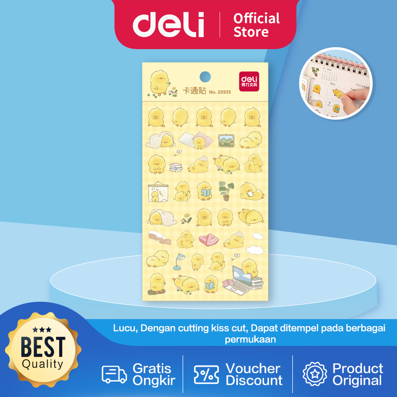 Deli Cartoon Sticker / Stiker Kartun Plastik PVC Lucu 25935 | Lazada ...