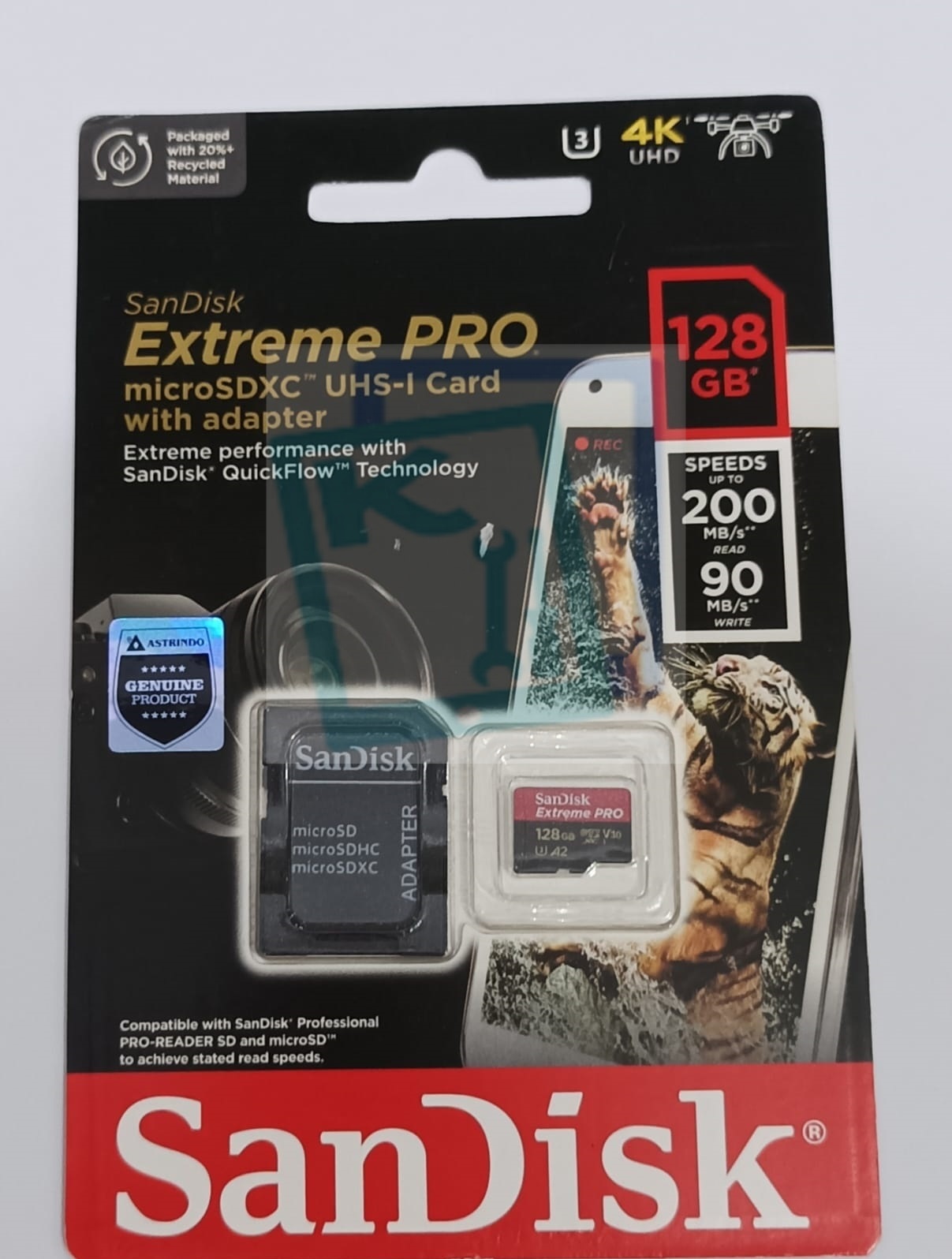 Memory Card Sandisk Extreme Pro microSD 128GB [A2, UHS-1, R/W 200/90 MB ...
