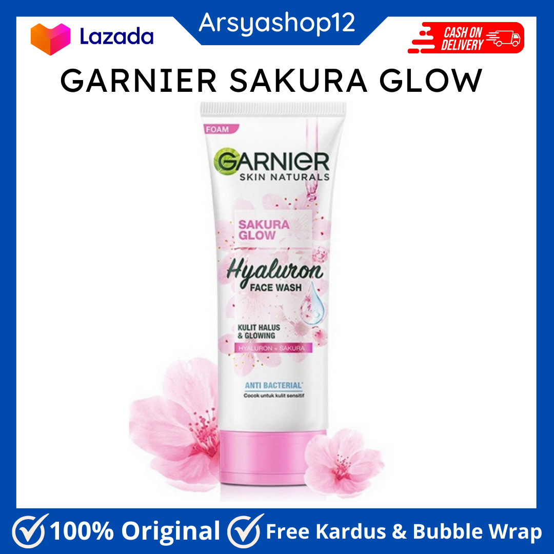 READY STOCK GARNIER SAKURA GLOW HYALURON FACE WASH 100 ML 100% ORIGINAL ...