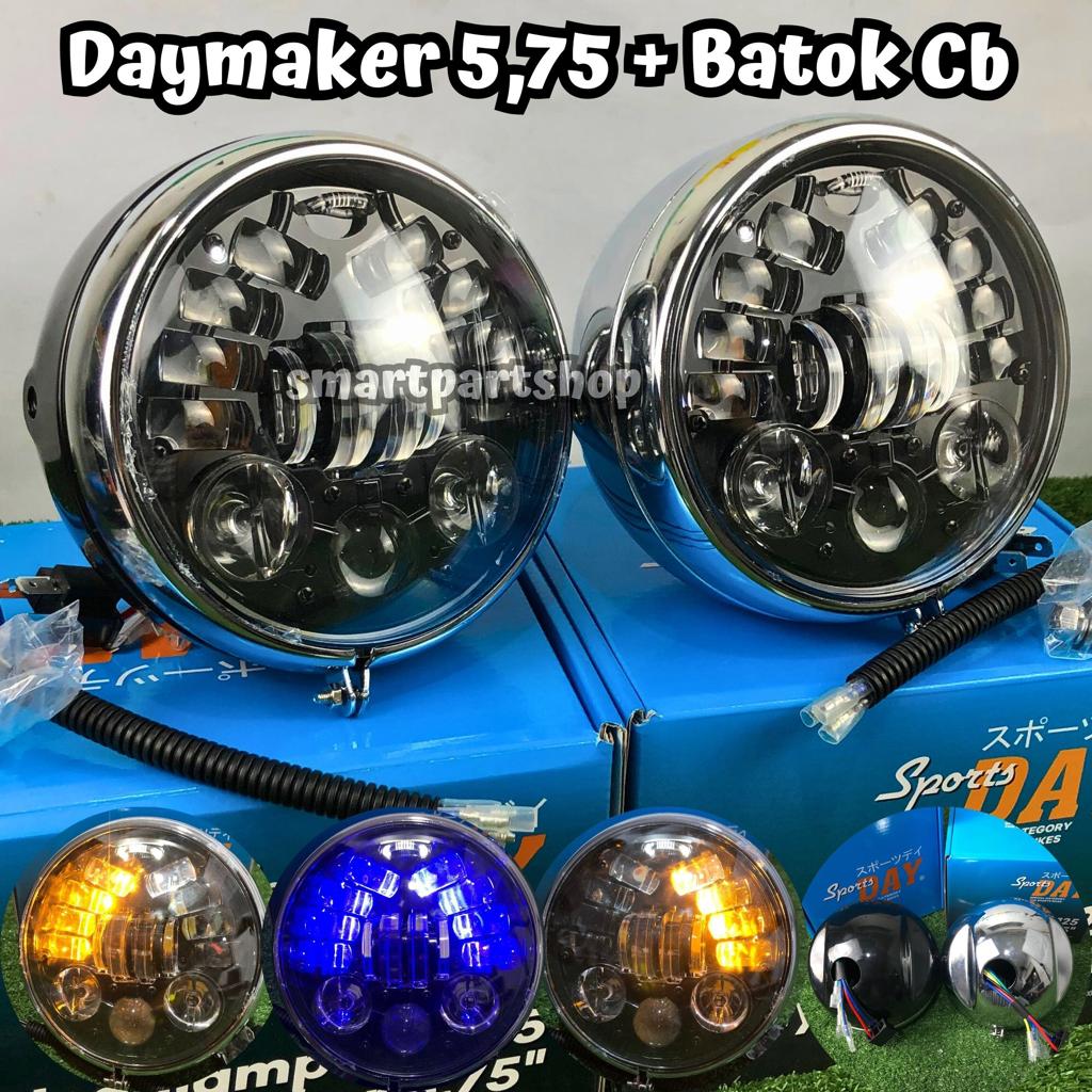 LAMPU DAYMAKER 16 LED HEADLAMP 5,75 INCH SET BATOK CB 125 KOTA PUTIH ...