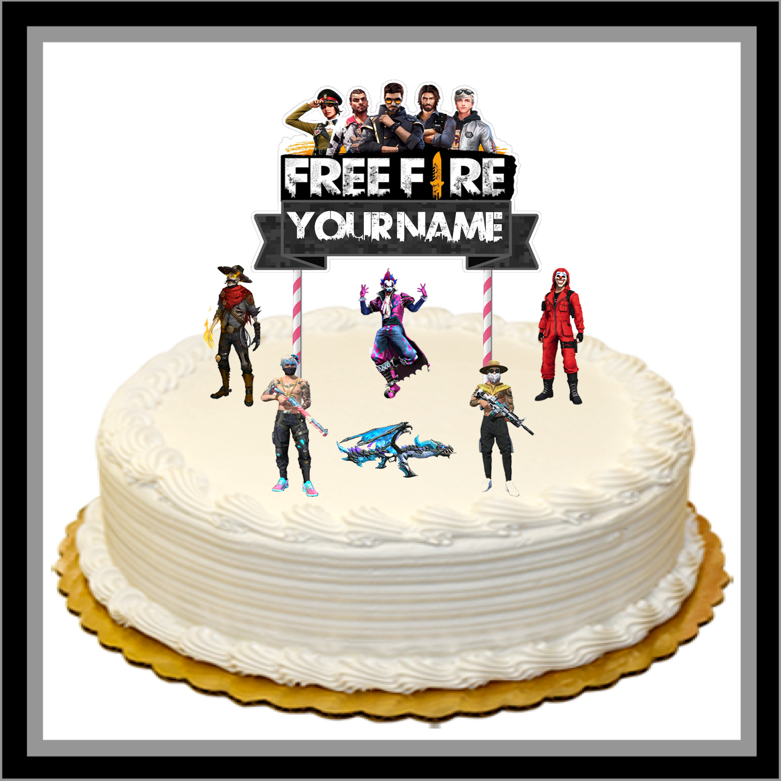 Custom Topper Free Fire Hiasan Kue Ulang Tahun | Lazada Indonesia