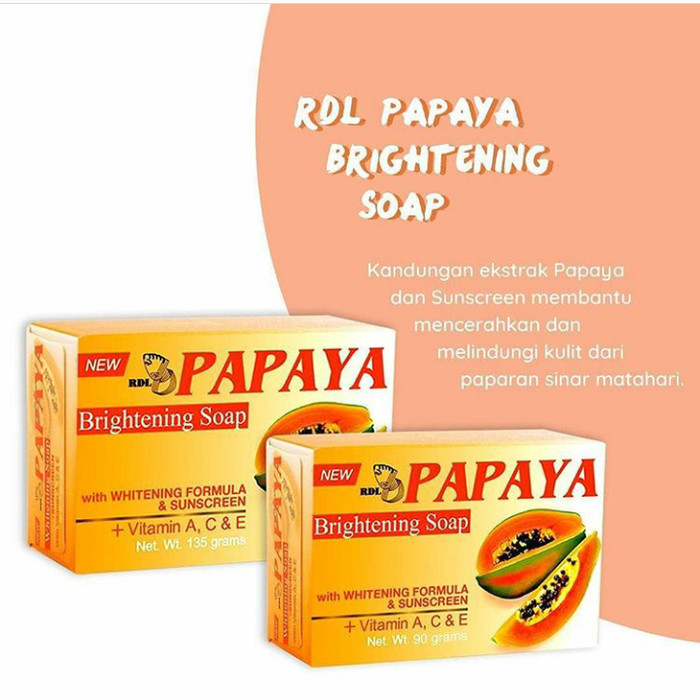 ORIGINAL RDL Papaya Brightening Soap 90 gram - Sabun Pepaya Original ...