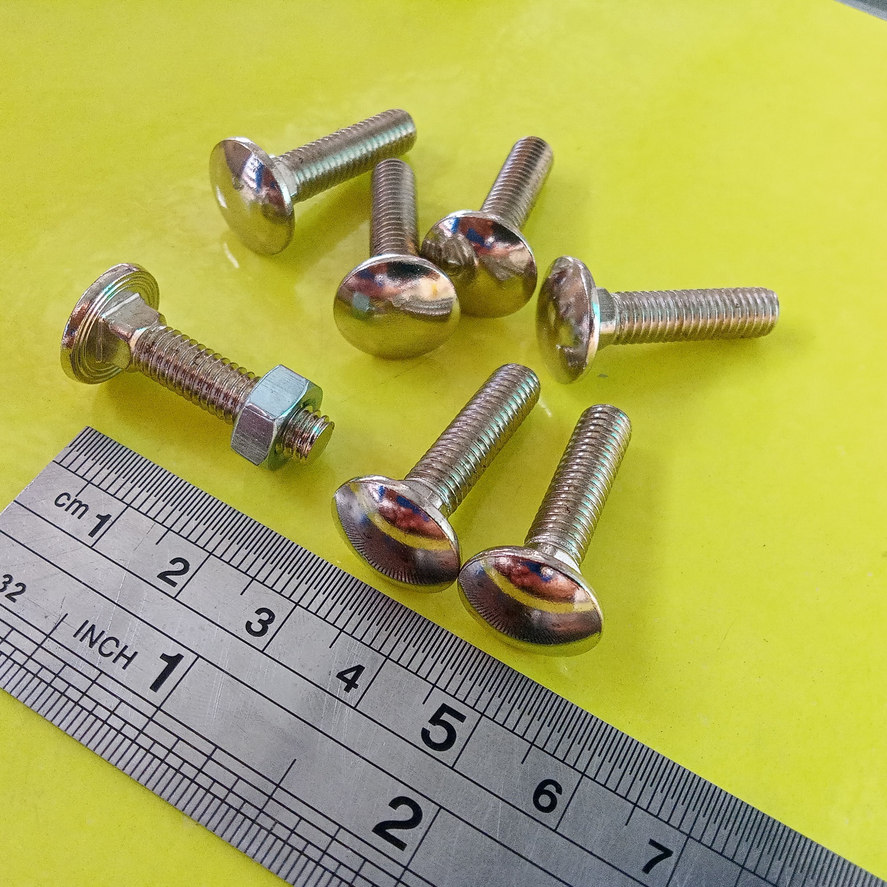 BAUT MUR CB M6x25 NIKEL / BAUT M6 X 25 PANJANG 2.5CM / BAUT 10 KUNCI 10 ...