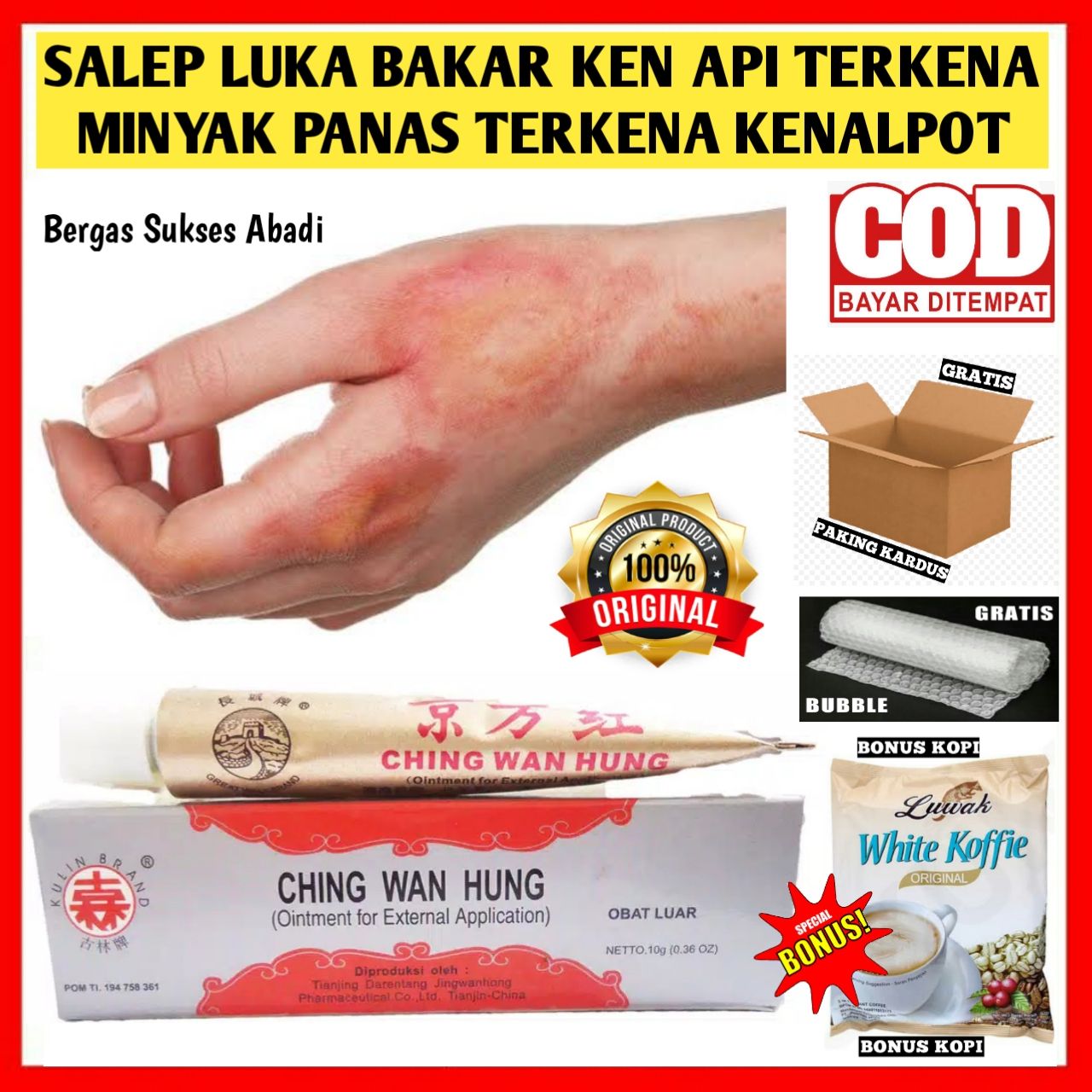 SALEP LUKA BAKAR KEN API TERKENA MINYAK PANAS TERKENA KENALPOT | Lazada ...