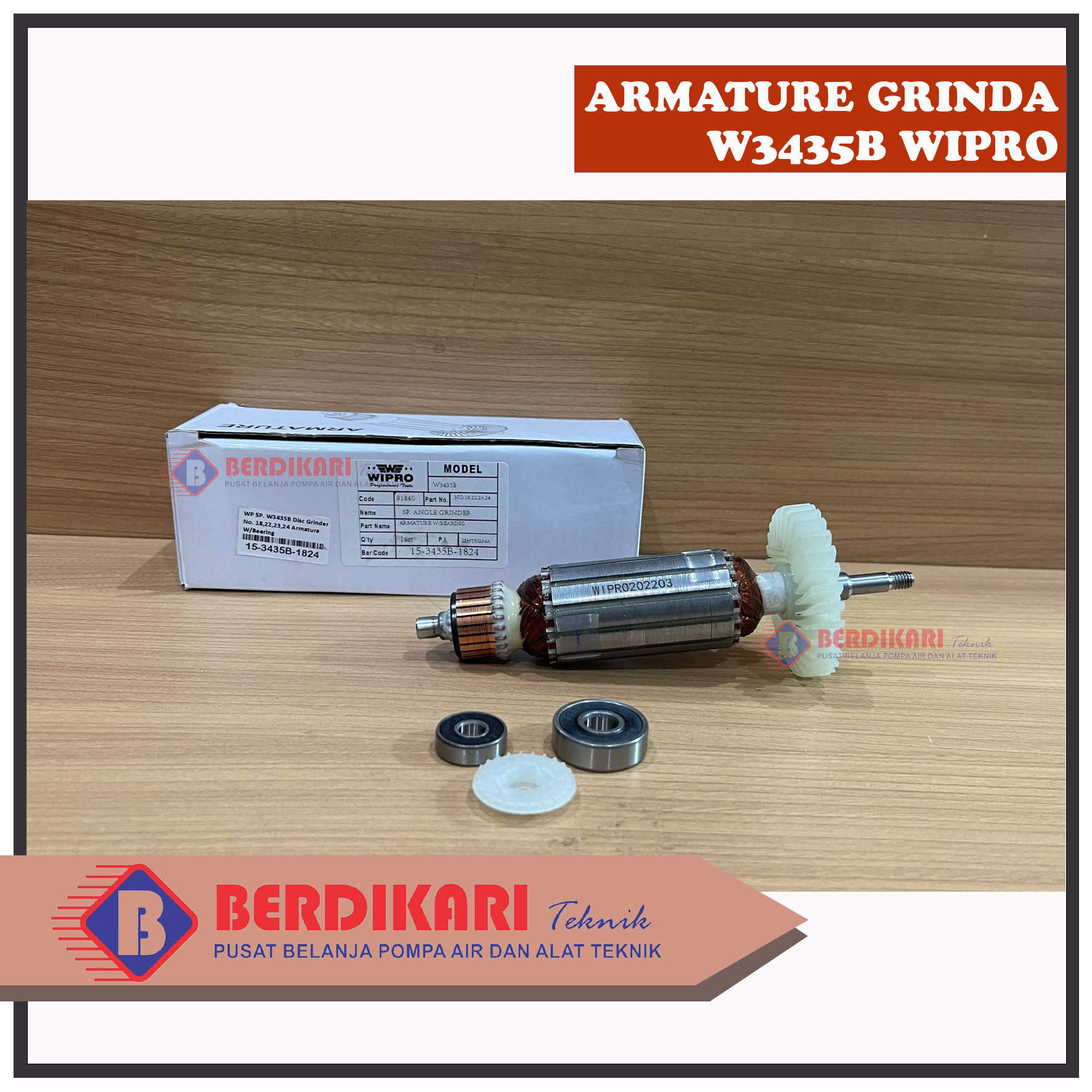 Wipro Armature / Angker W3435B Untuk Mesin Gerinda Wipro W 3435 B ...