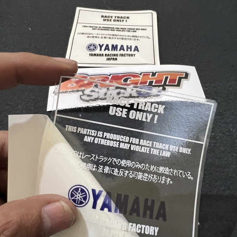 STICKER WARNING YAMAHA PERINGATAN YAMAHA RACE TRACK USE ONLY YAMAHA ...