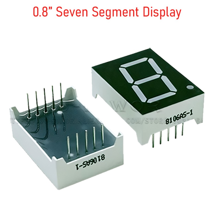 0.8" Seven Segment Display 1 Digit 7-Segment 0,8 inch LED Digital Tube ...