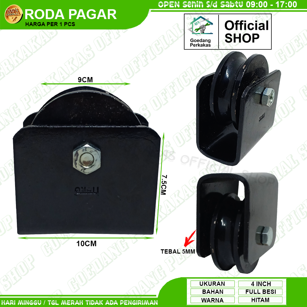 Roda Pagar Pintu Rumah Full Besi Tebal 3 Inch 4 Inch Roda Gerbang Itoru ...
