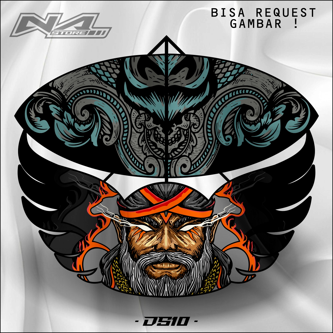 KAIN Layang-layang Ram Raman Kain Full Printing bahan Satin High ...