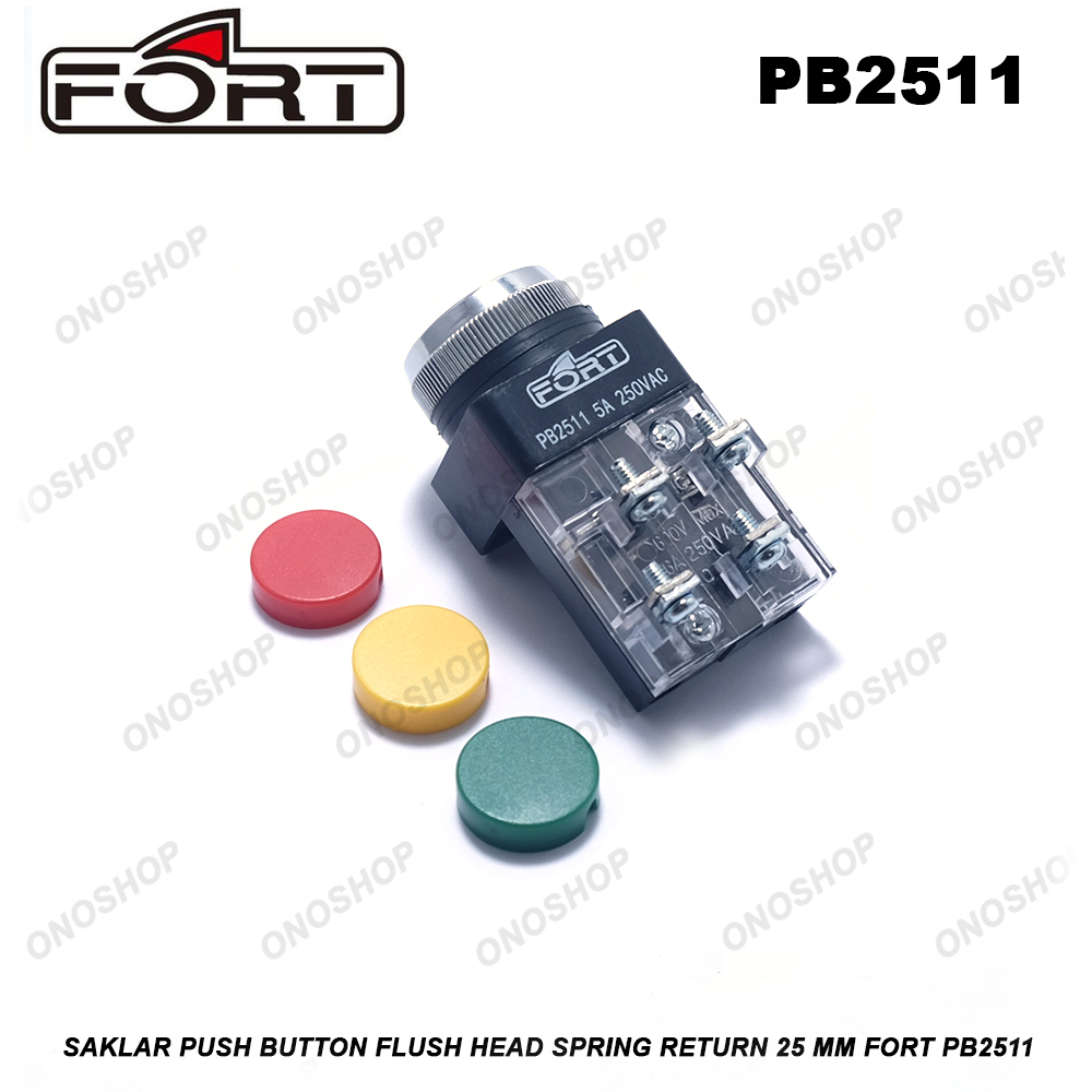 Saklar Push Button Flush Head Spring Return 25 mm Fort PB2511 | Lazada ...