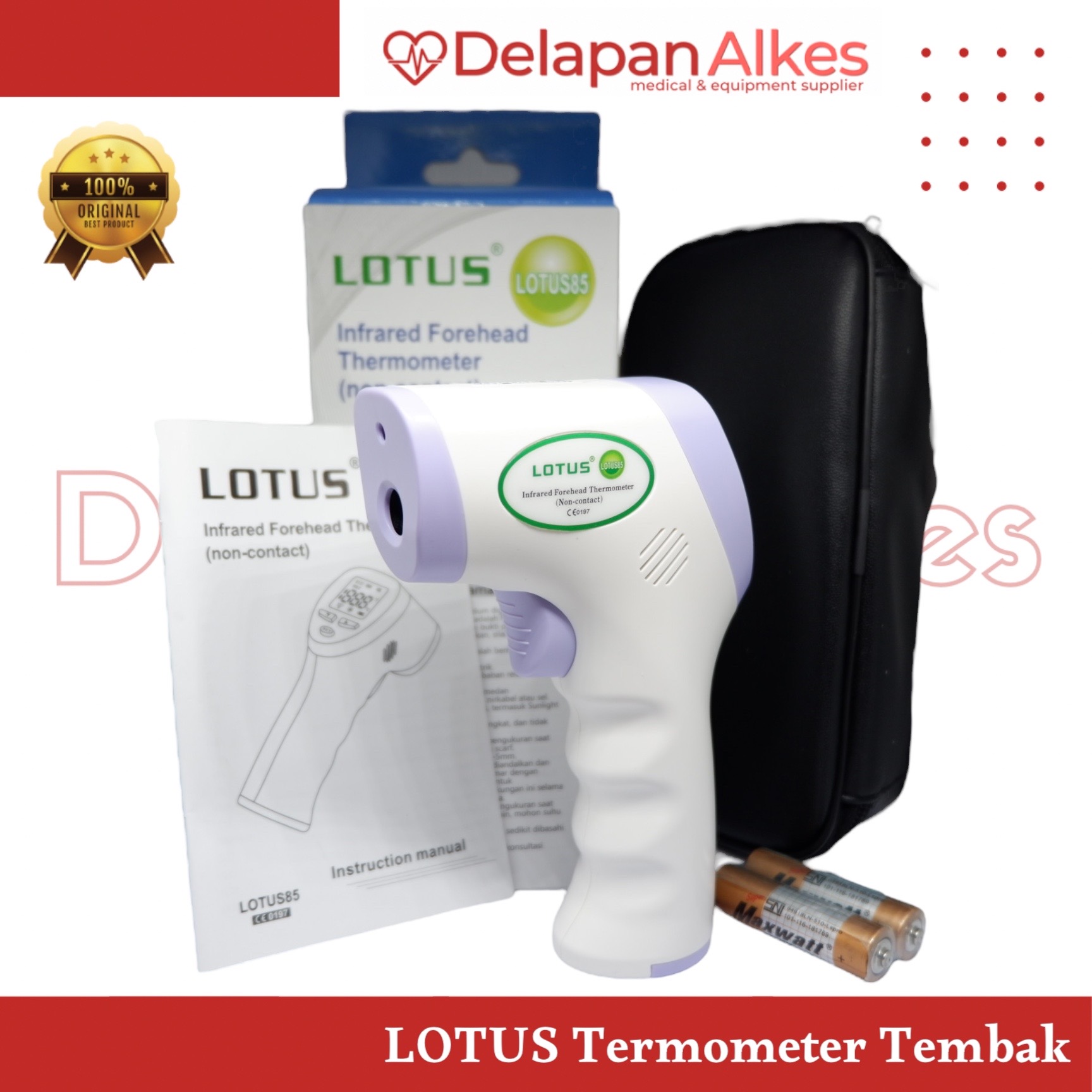 LOTUS Termometer Tembak Infrared Alat Ukur Suhu Badan Digital Sella ...