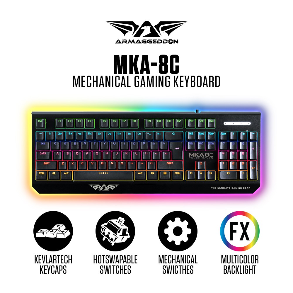 Armaggeddon MKA-8C Mechanical Keyboard RGB Psych Raven | Lazada Indonesia