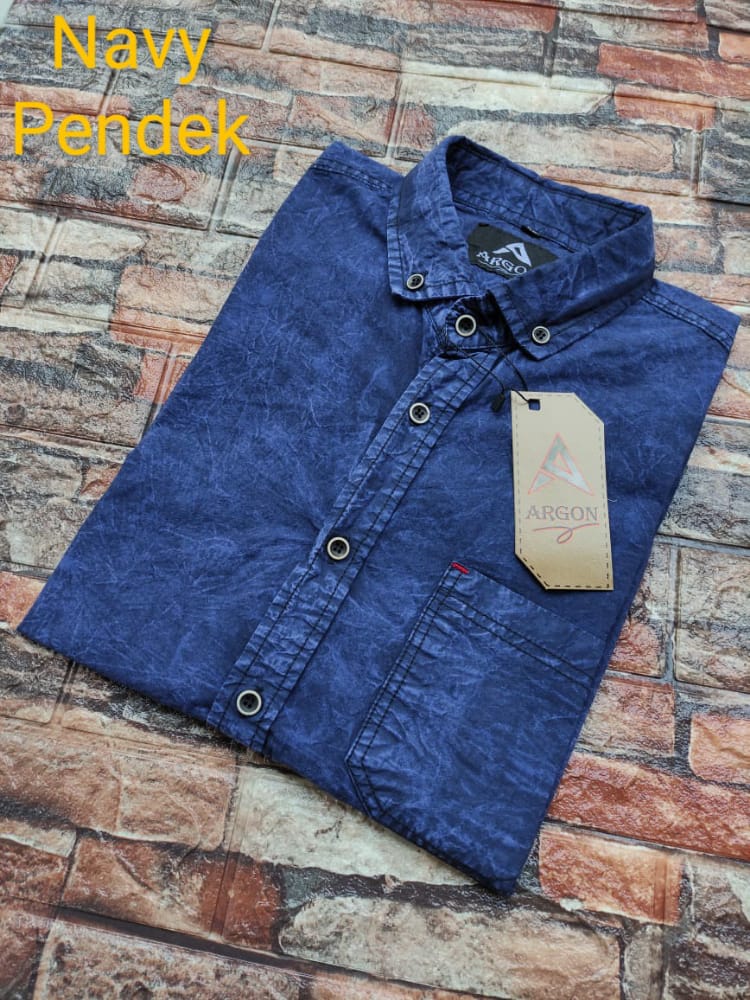 Kemeja Jeans Denim Pria Pendek Snow Pakaian Jeans Cowok Terbaru Atasan ...