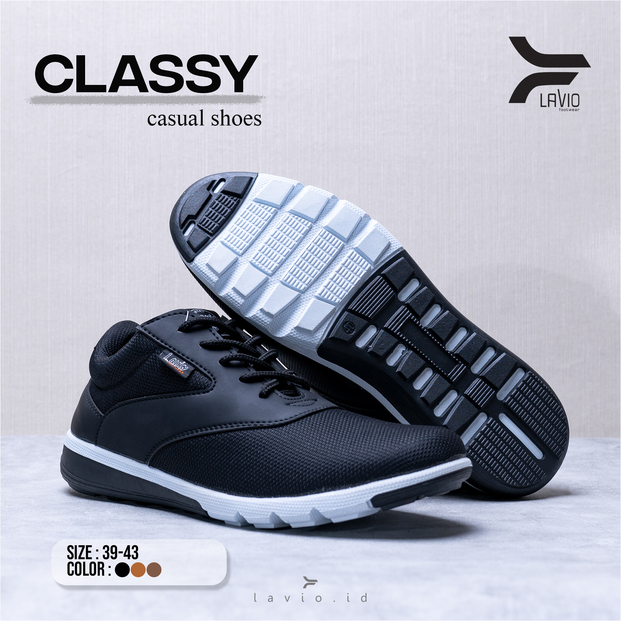 sepatu pria keren terbaru 2023 Sneakers Lavio Pria Classy | Lazada Indonesia