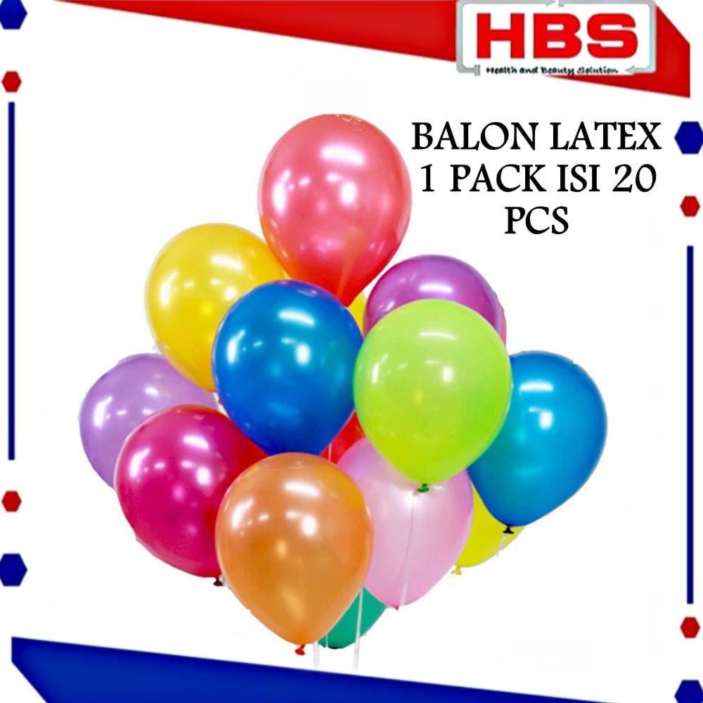 HBS (1 Pack Isi 20 Pcs) Balon Latex Metallic Doff Balon Karet Tiup ...