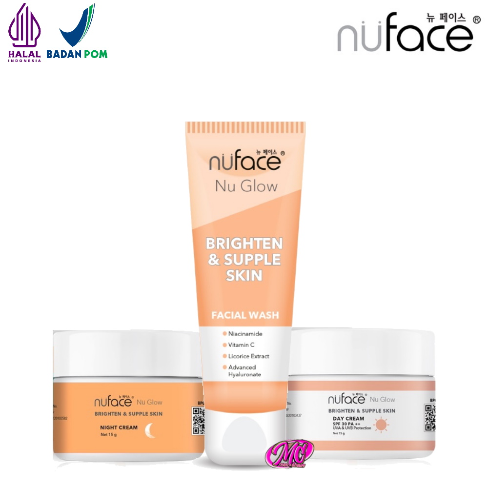 Nuface Nu Glow Brighten & Supple Skin Paket Day+Night+Foam (PAket ...