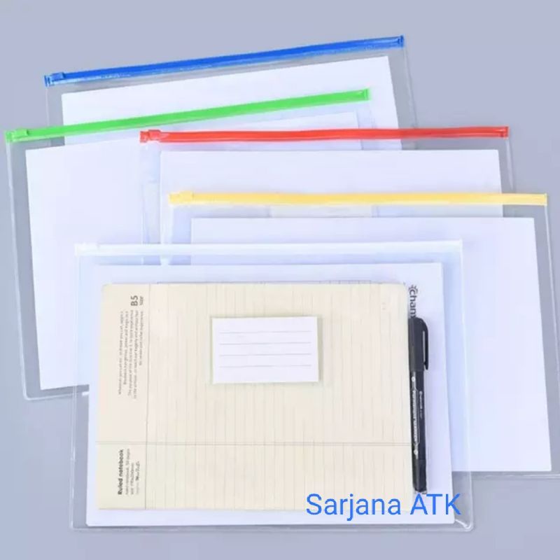 Map Plastik Pocket File Zipper Ukuran F4 A4 Transparan BIG 9006 ...