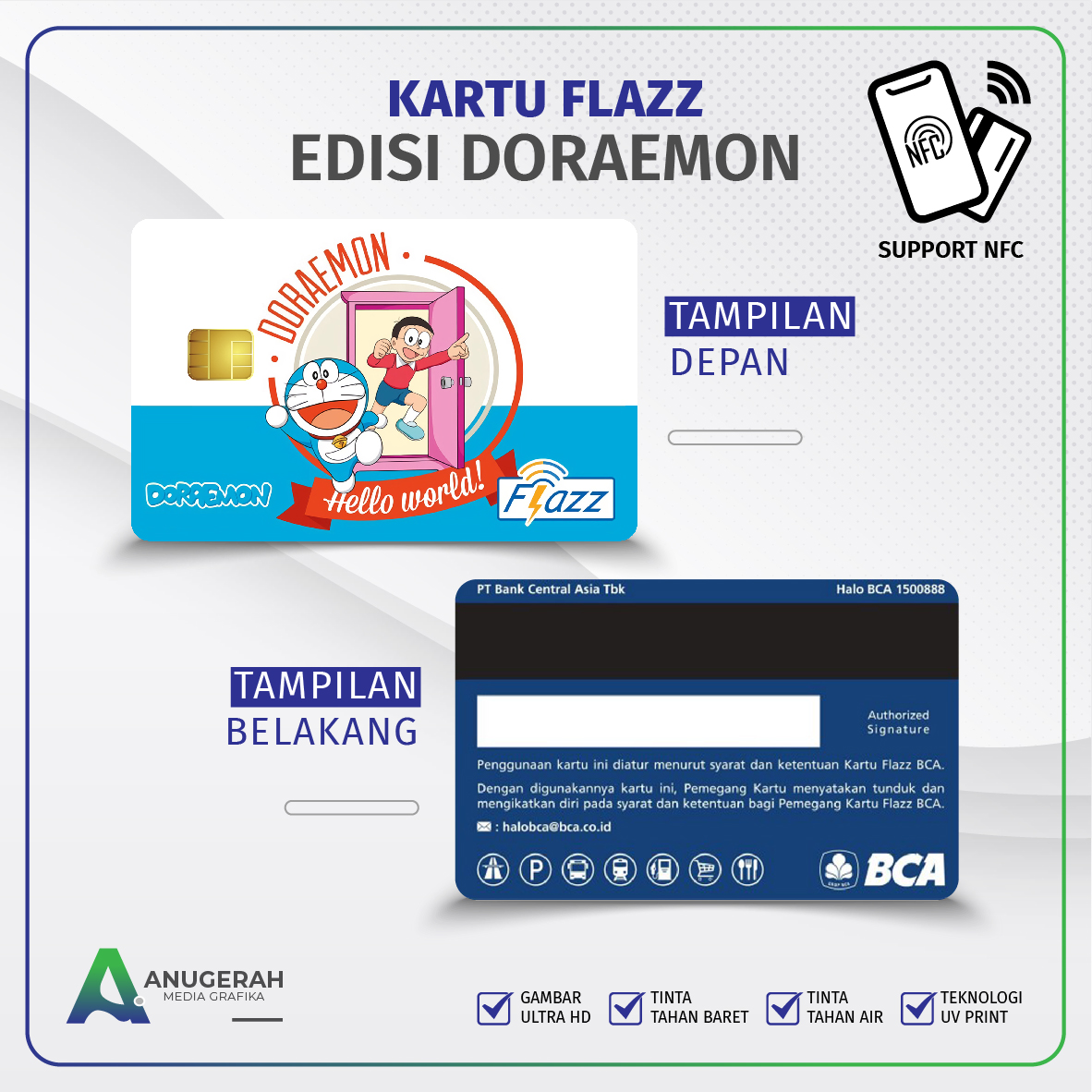 Kartu Flazz BCA Gen 2 Edisi Doraemon Custom Print | Lazada Indonesia