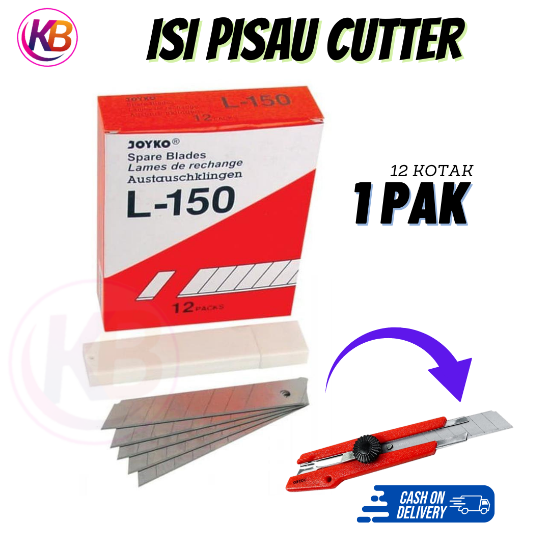 Isi Cutter Besar ( 1 PAK ) Isi 12 Kotak - Joyko L150 - Refill Cutter Blade Joyko - Cod - Keep ...