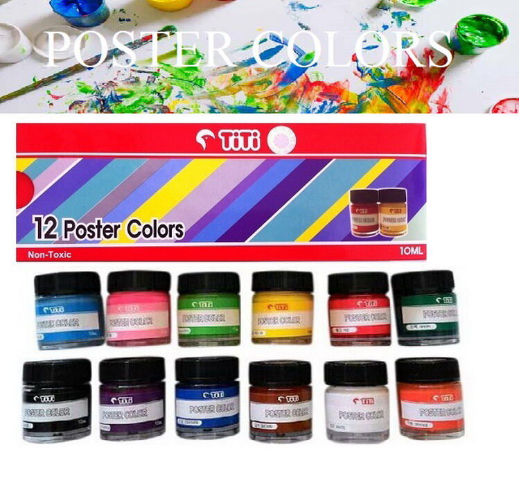 CAT warna POSTER TITI 12 COLORS 10ML BOTOL ( SET ) ORIGINAL | Lazada ...