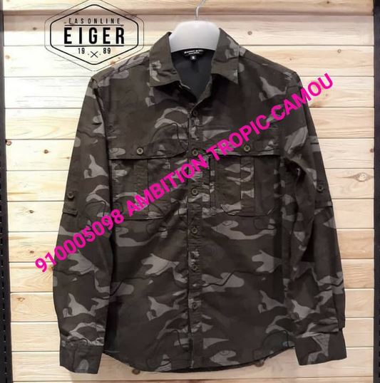 EIGER 5098 AMBITION TROPIC CAMOU kemeja loreng army lapangan hiking pdl ...