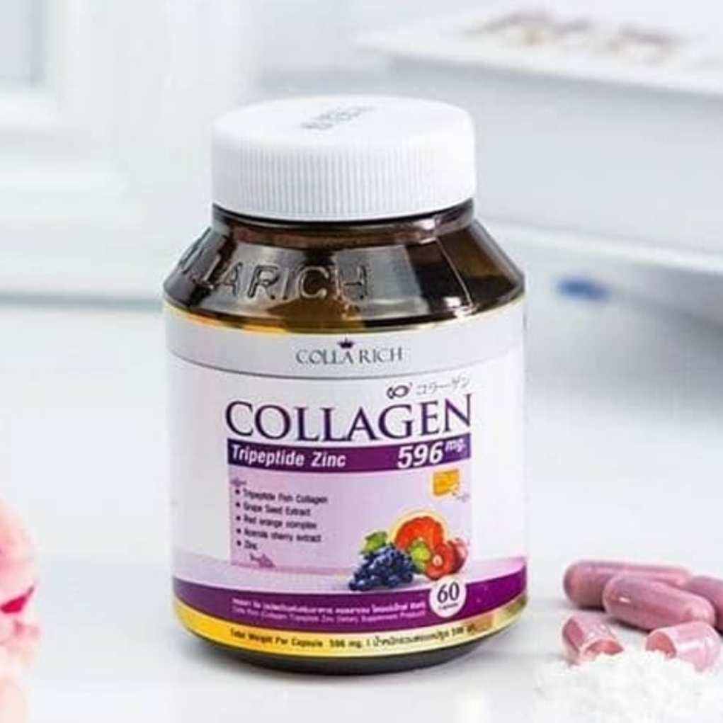 COLLA RICH COLLAGEN TRIPEPTIDE ZINC 60 KAPSUL PENCERAH KULIT | Lazada ...