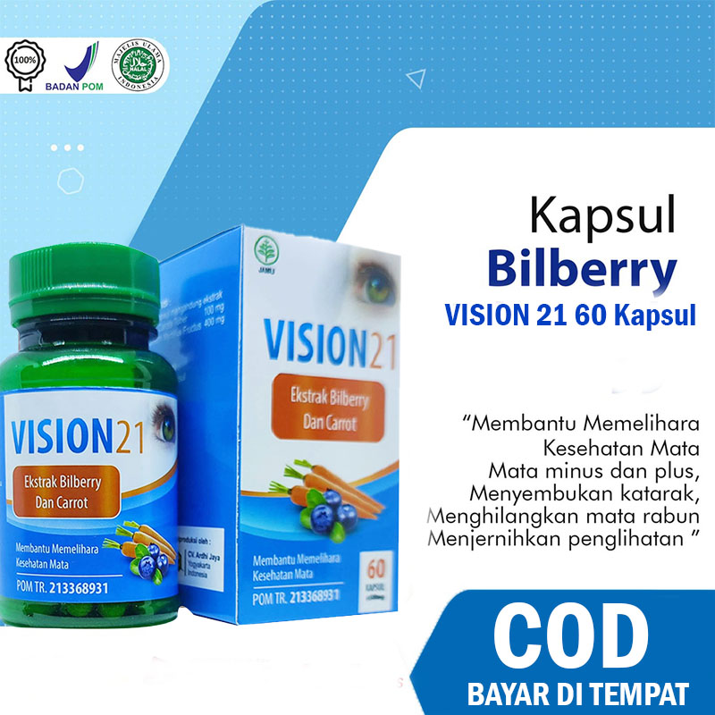 kapsul bilberry VISION 21 wortel bilberry carrot / herbal mata kapsul ...