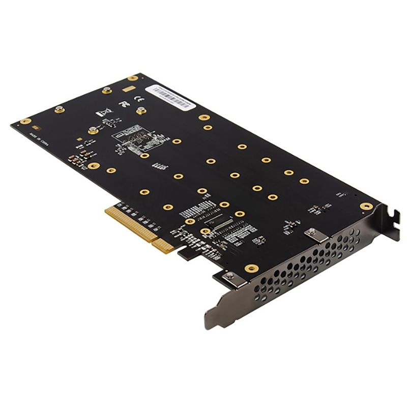 PLX8724 PCIE X8 4พอร์ต M.2 KEY M NVMe SSD RAID Riser Card สำหรับแล็ปท็ ...