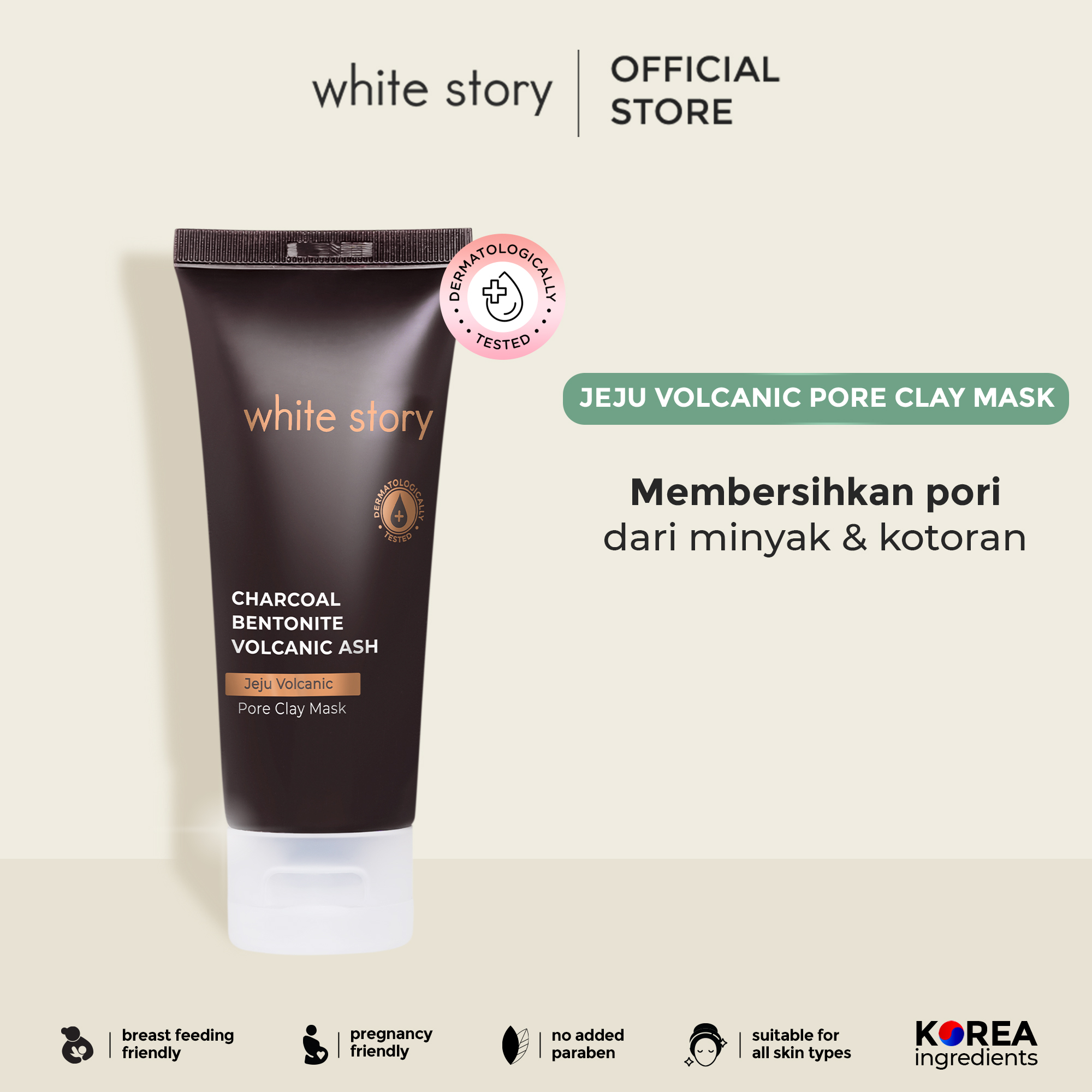White Story Jeju Volcanic Pore Clay Mask - Masker Mengurangi Tampilan ...