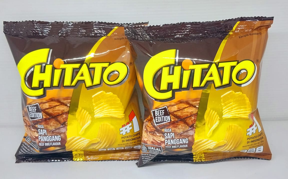 Chiki Snack Citato Potato Chips Rasa BBQ Rencengan/1 Renceng Isi 10 ...