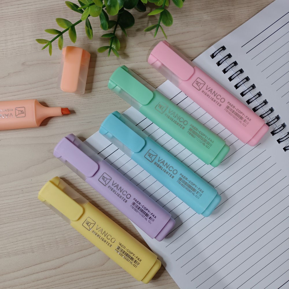 Vanco Pastel Highlighter HL-523 Marker Penanda Stabilo Soft Pastel ...