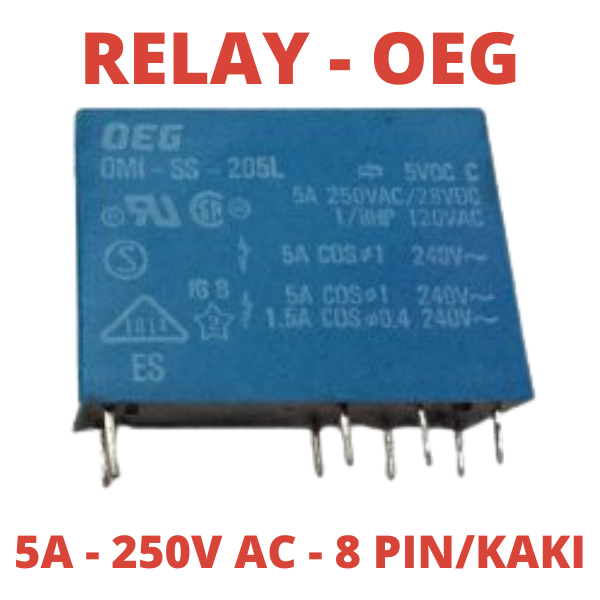 RELAY 250V 5A 8 PIN KAKI OEG RELAI RILAY RILAI 5AMPERE 5 A AMP AMPERE ...