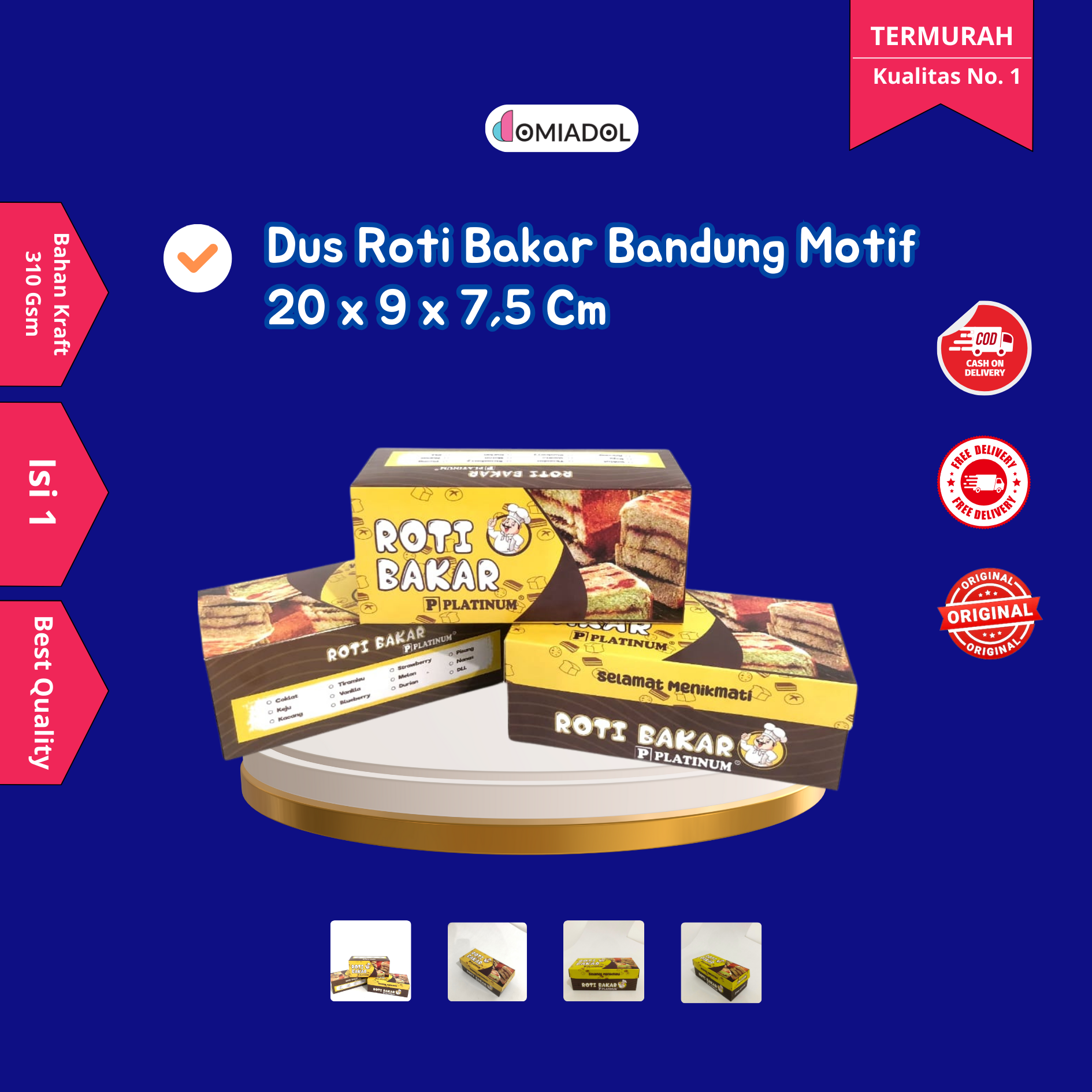 Box Dus Roti Bakar Bandung Premium - Ukuran 20x9x7.5 cm - Ecer | Lazada ...