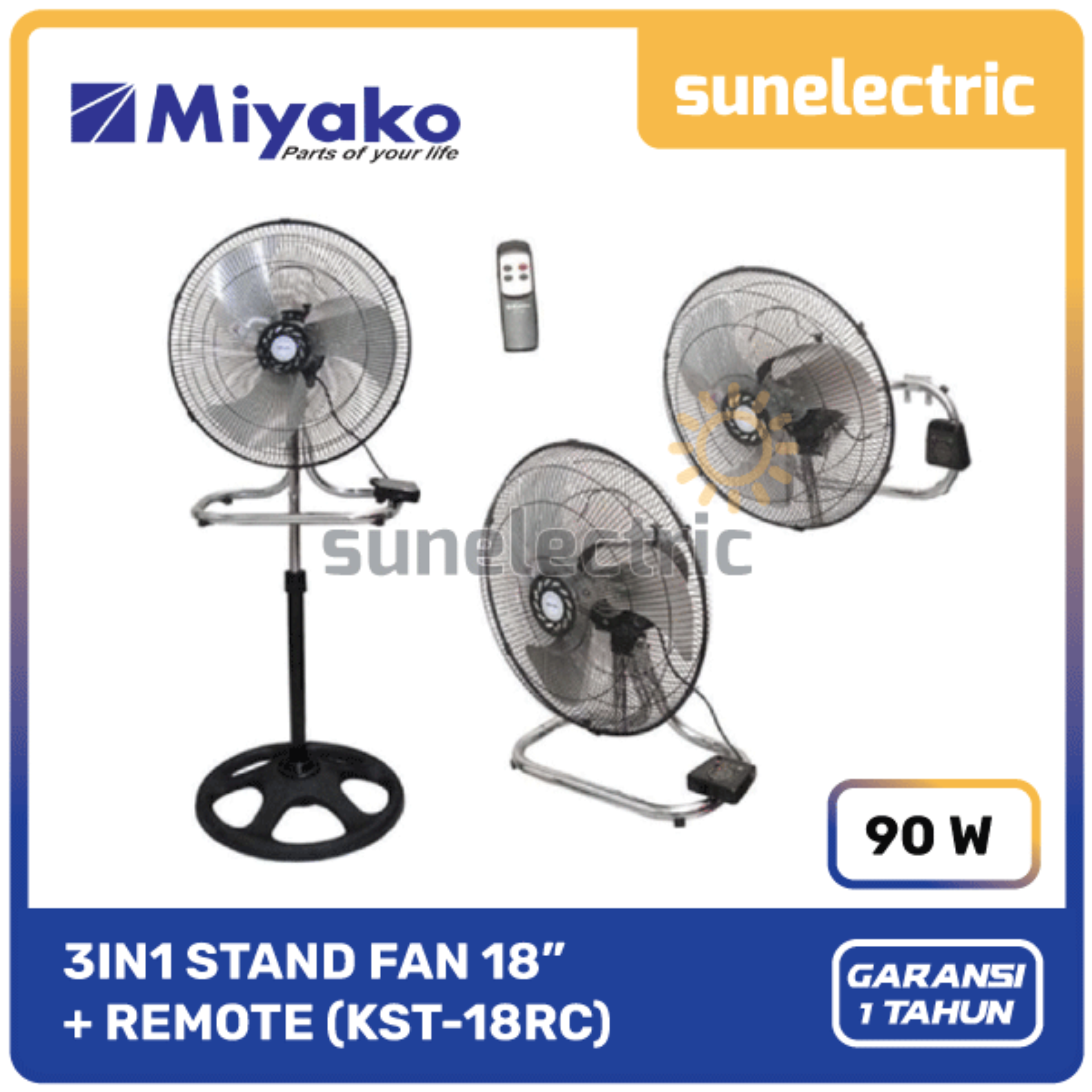 Miyako KST-18 RC Kipas Angin KST 18 RC / KST18 RC 3in1 18 Inch - Hitam ...