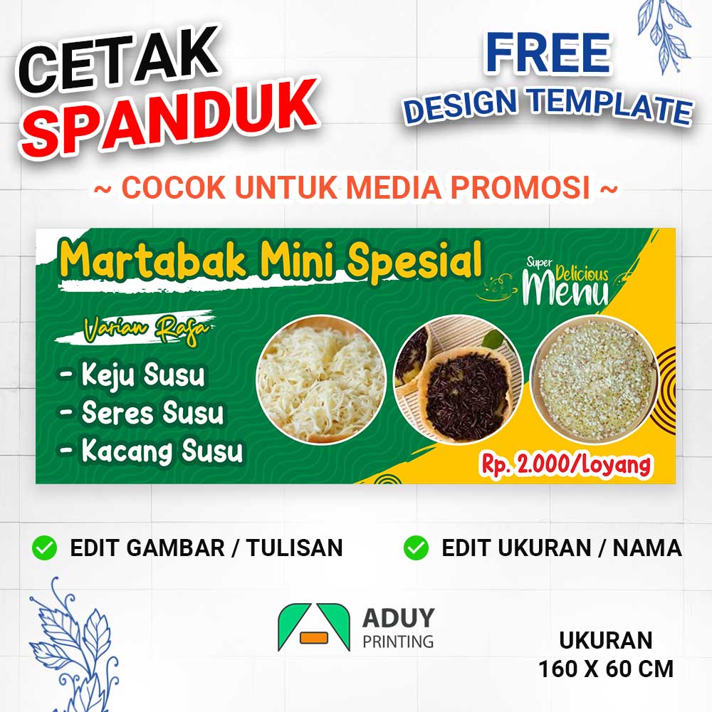 Cetak Spanduk Banner Martabak Mini Spesial Ukuran 160x60 Bisa Kustom ...