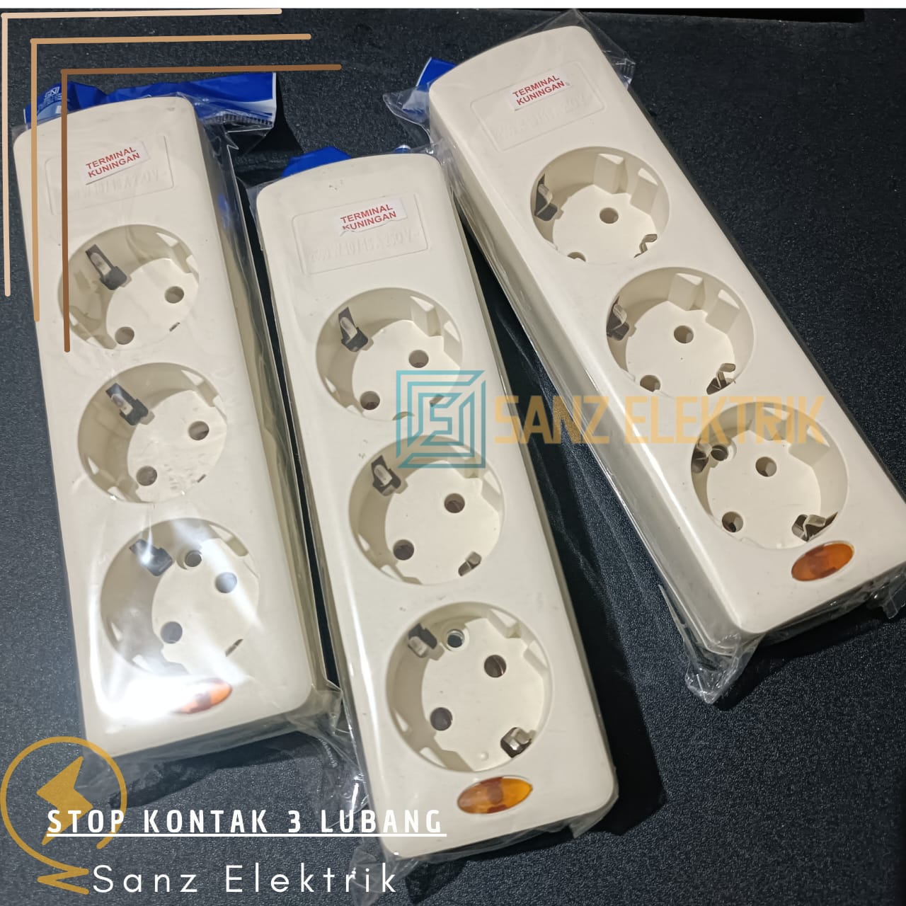 STOP KONTAK / COLOKAN LISTRIK / TERMINAL 3 LUBANG + LAMPU INDIKATOR ...