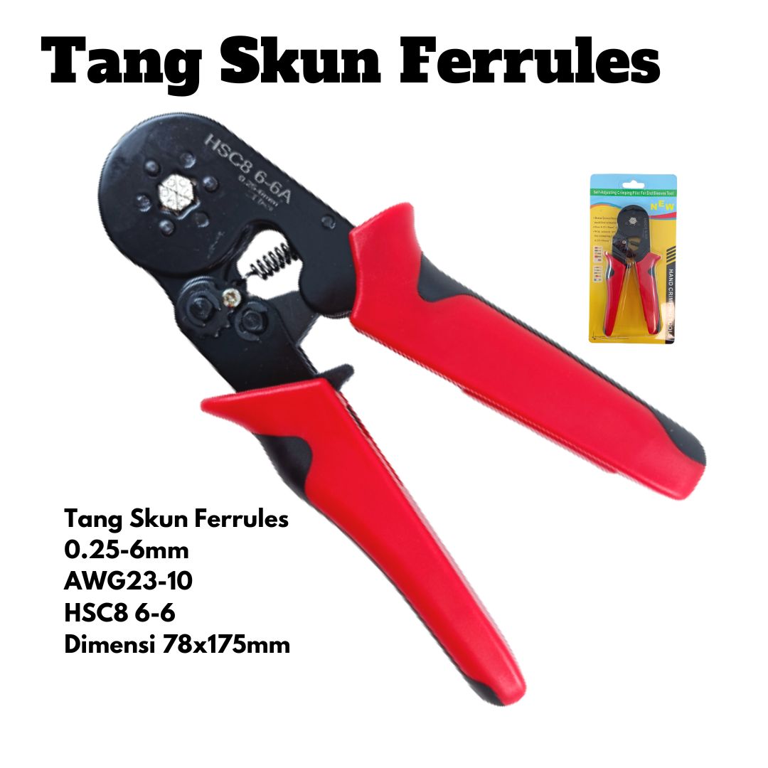 Tang Skun Ferrules 0.25-6mm AWG23-10 HSC8 6-6A Crimping Tool | Lazada ...