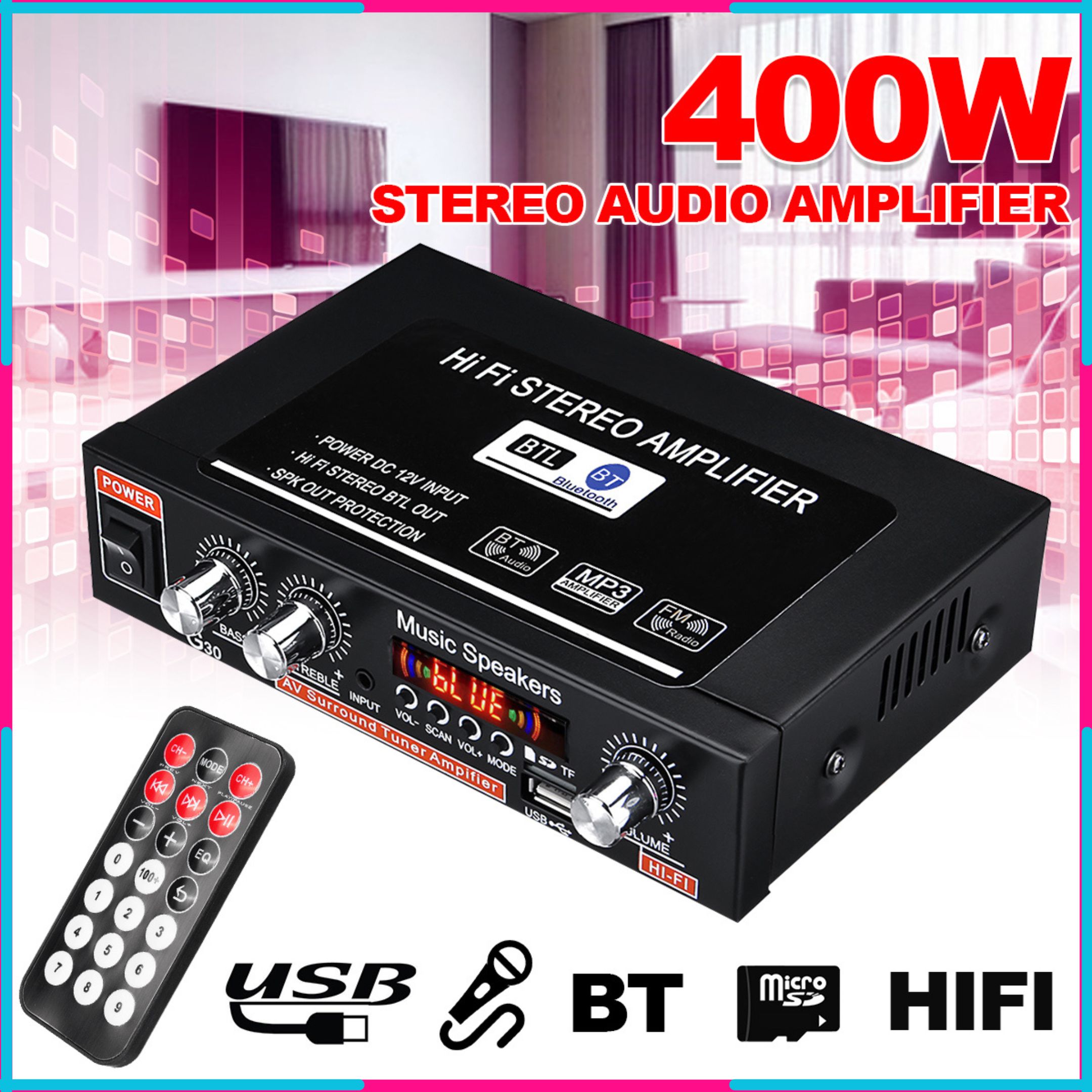 Virwir Audio HiFi Amplifier Bluetooth with Remote Control ampli full ...