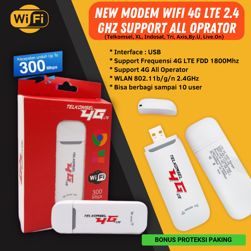 Modem Wingle WIFI 4G LTE 300Mbps MODEM USB DONGLE WIFI 4G LTE TELKOMSEL ...