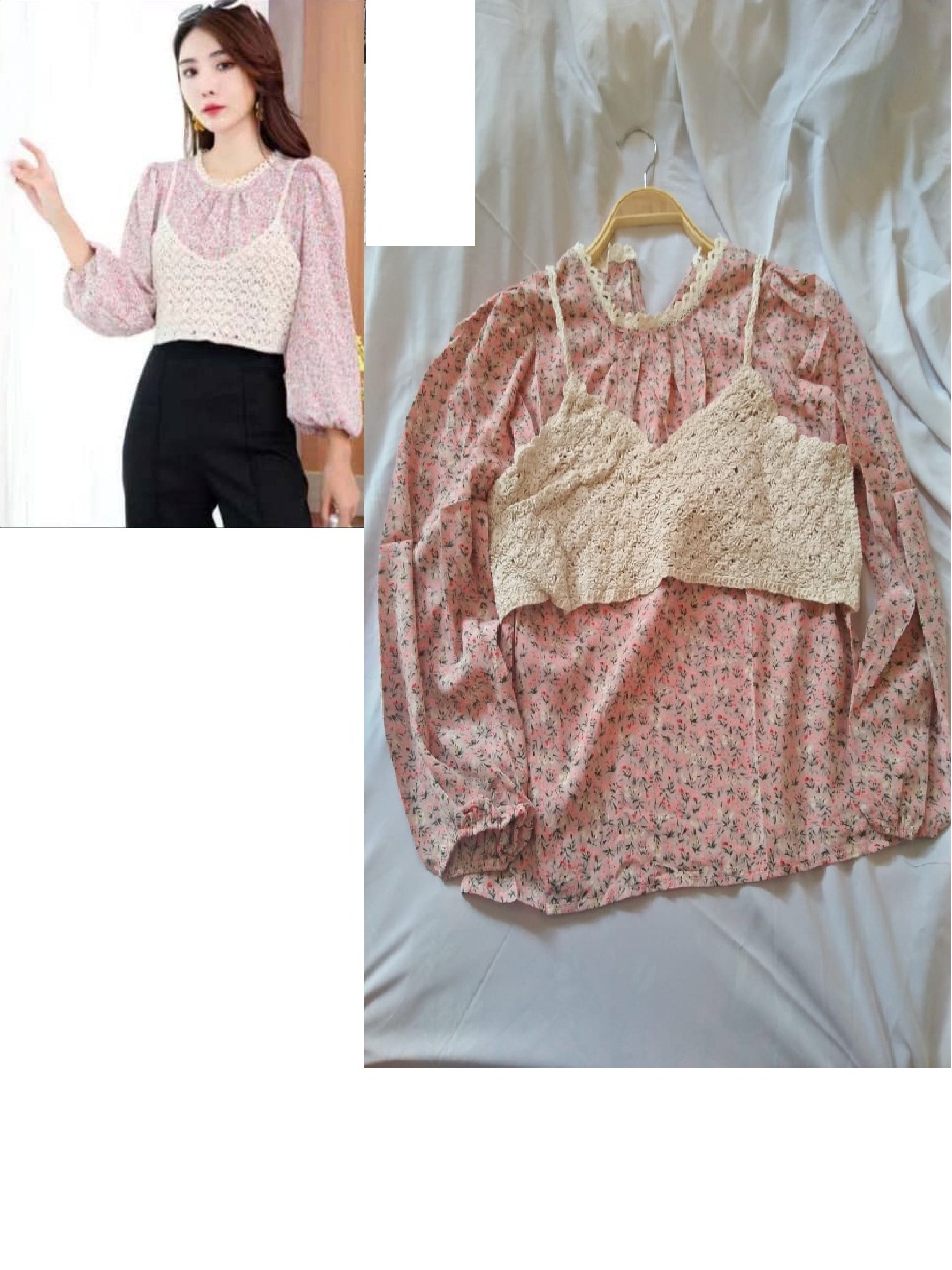 baju wanita korean style 2021 kekinian viral/atasan full set rompi ...