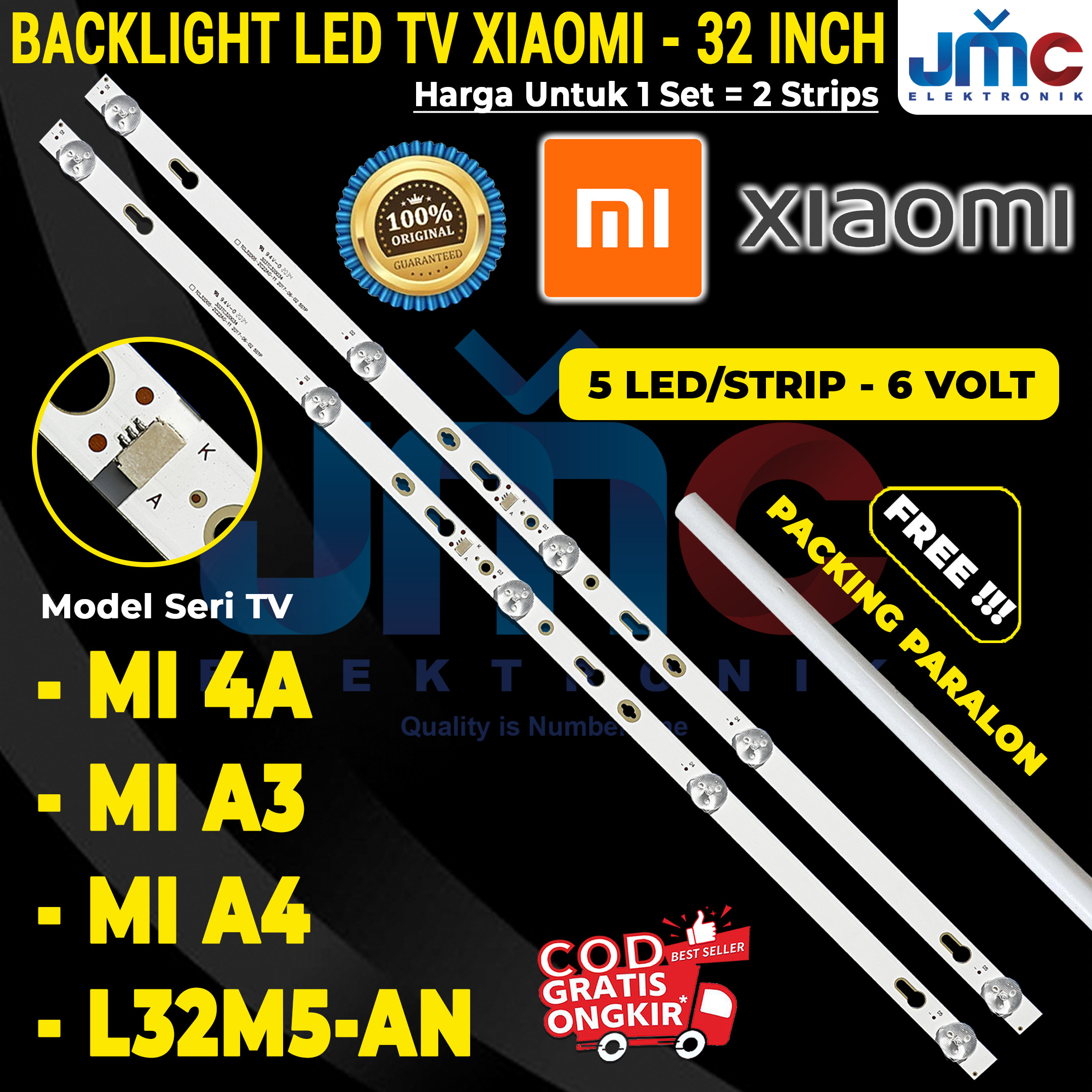 BACKLIGHT TV LED XIAOMI L32M5AN L32M5-AN L-32M5AN BL MI TV 4 32 INCH 5K 6V | Lazada Indonesia